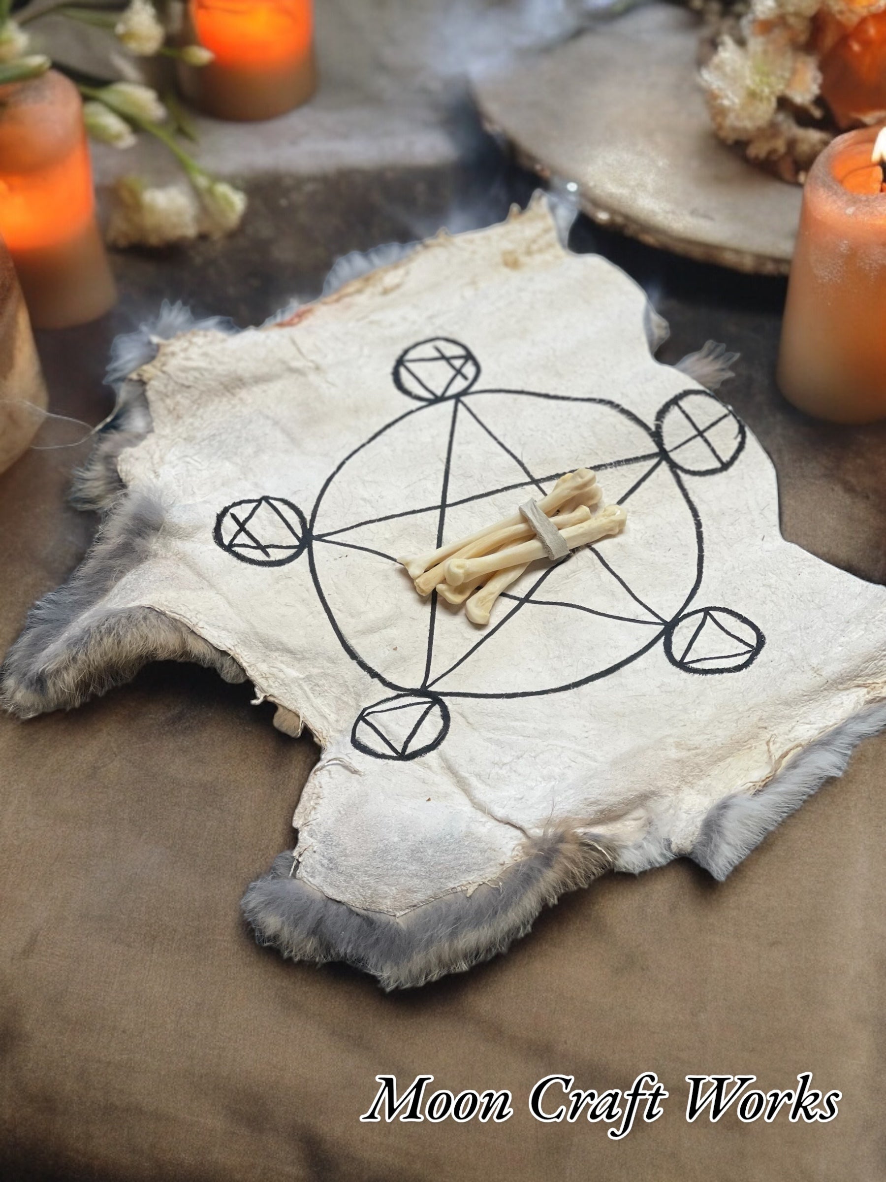 Elemental Pentacle Bone Throwing Set | Moon Craft Works