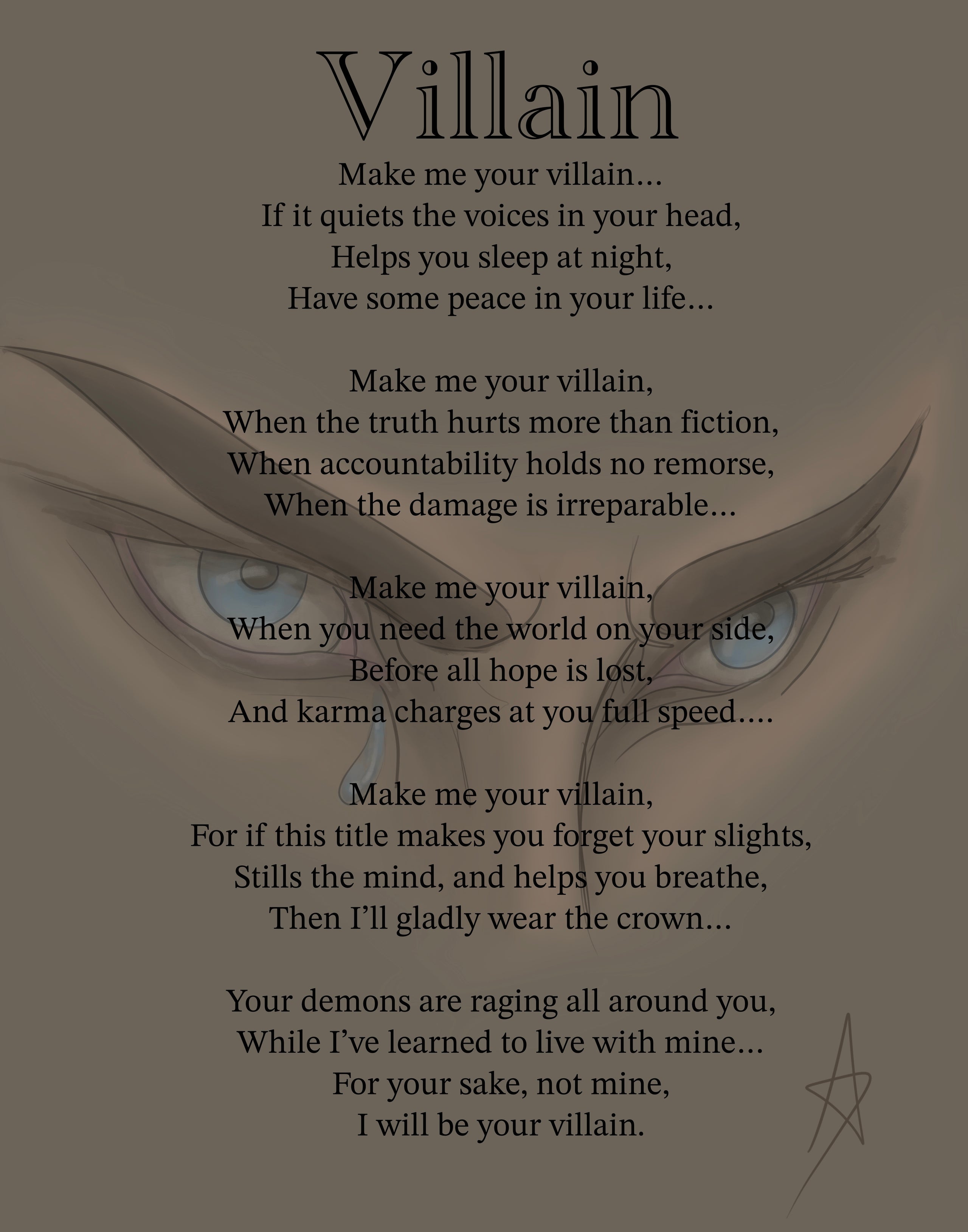 Villain Poem | Moon Craft Works